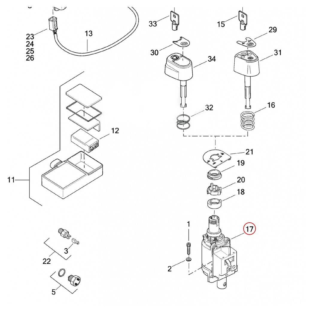 Stacyjka-blokada kierownicy Harley-Davidson Touring 2006-2013 71572-06
